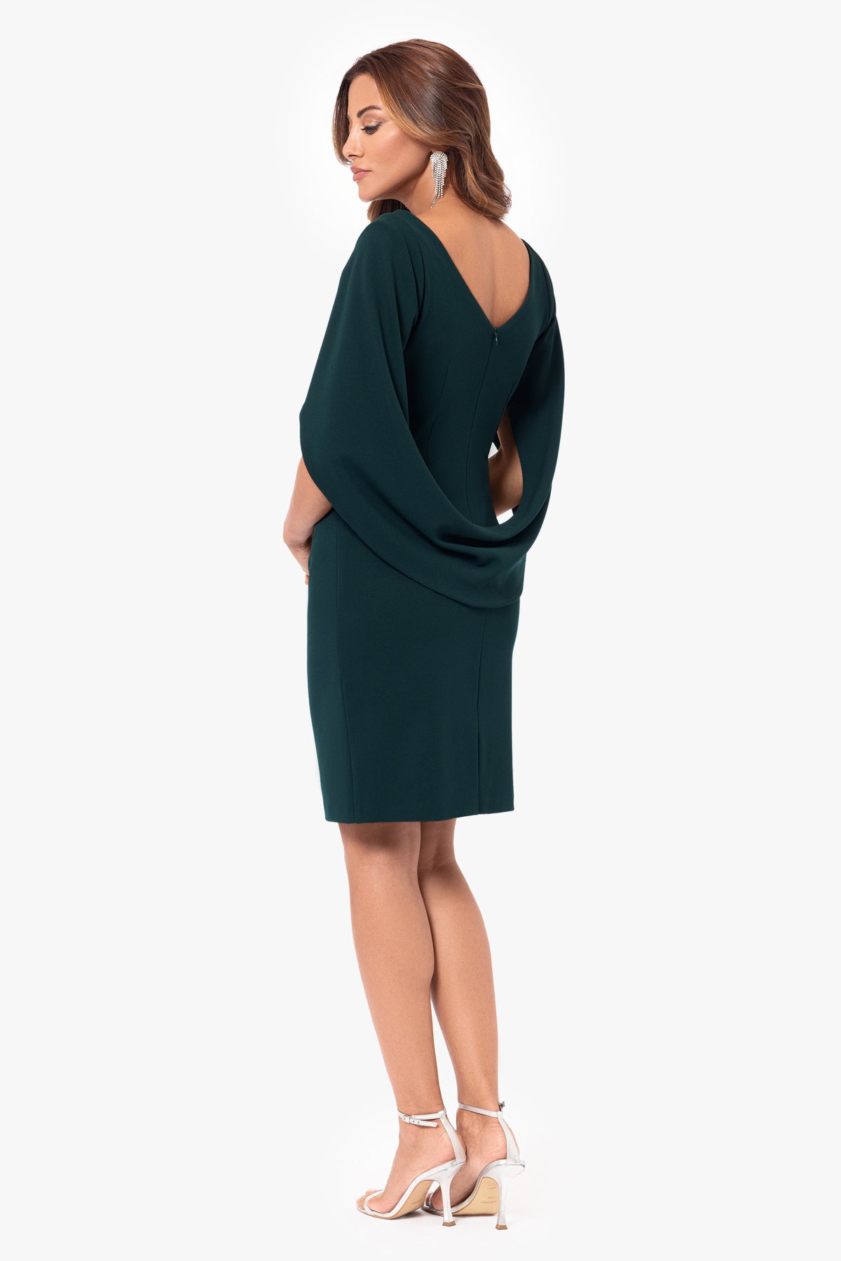 Petite "Jordan" Short Scuba Crape Draped Back Dress – Betsy & Adam