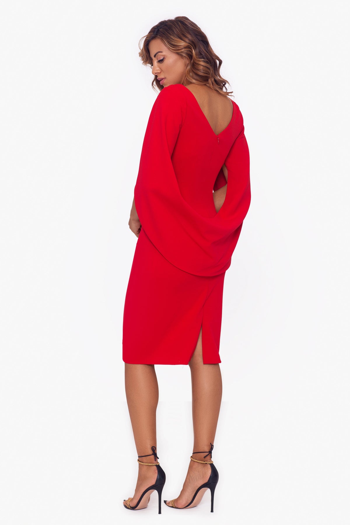 "Jordan" Short Scuba Crape Draped Back Dress – Betsy & Adam